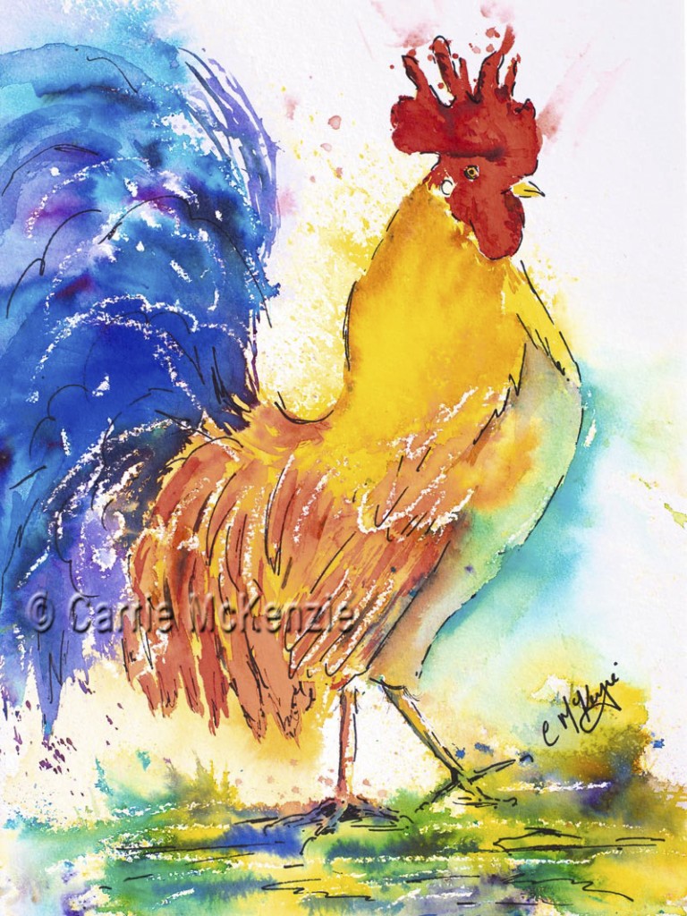COCKEREL PAINTING - COCKERELLA: Carrie McKenzie Artist Halifax
