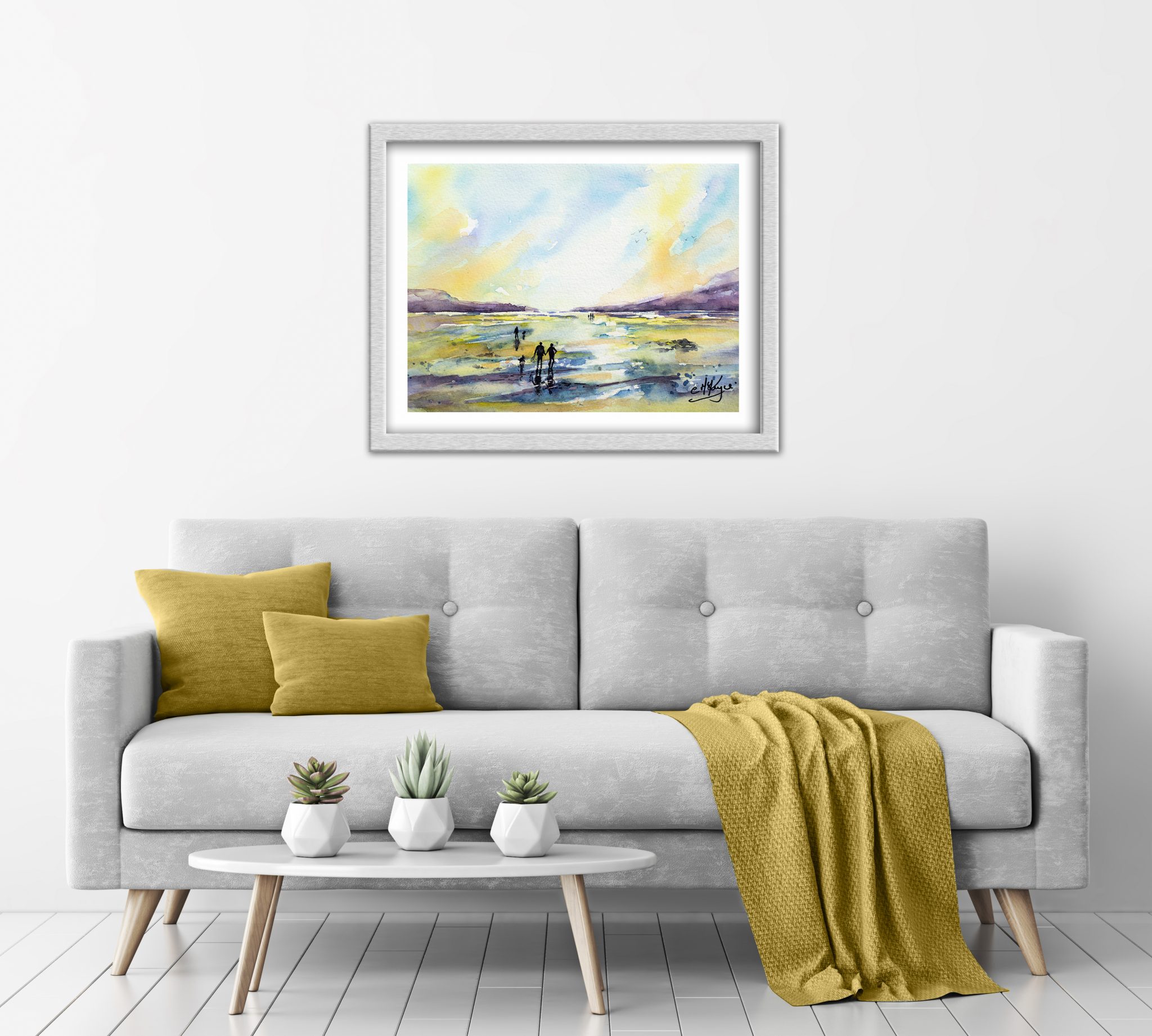 A DAY OUT, beach painting, seaside painting. Carrie McKenzie Art